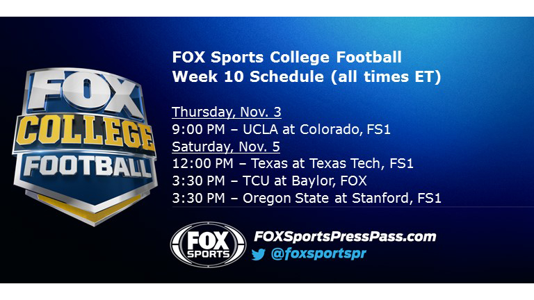 FOX College Football Week 10 Selections - Fox Sports Press Pass