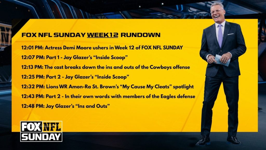 FOX NFL KICKOFF and FOX NFL SUNDAY Rundowns Week 12 - Fox Sports Press Pass